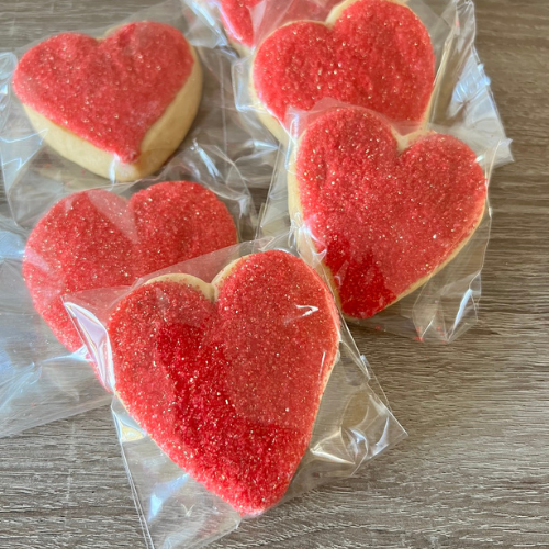 Red Heart Cookies Simple Decorated Valentine's Day Heart Cookies